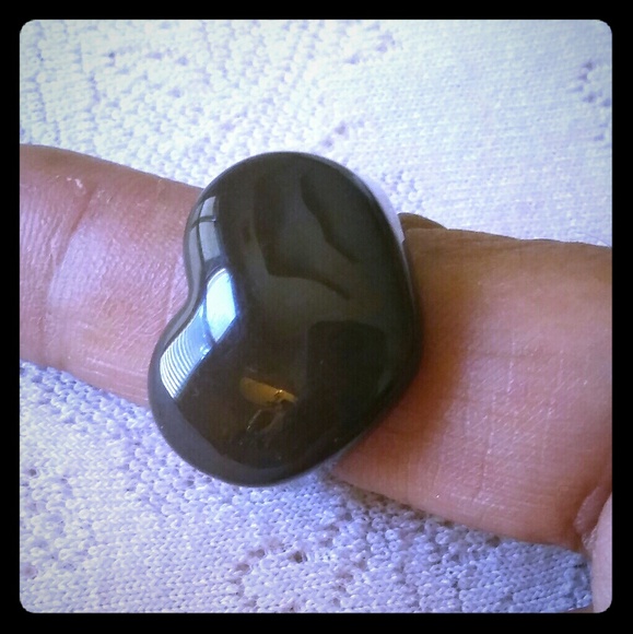 Jewelry | Vintage Brown Lucite Puffy Heart Ring | Poshmark